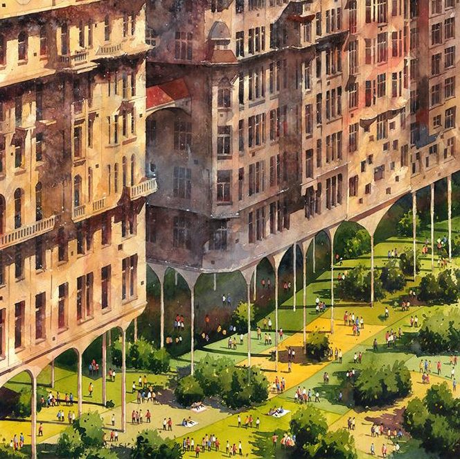 Architectural Watercolors by Tytus Brzozowski - ArtPeople.Net